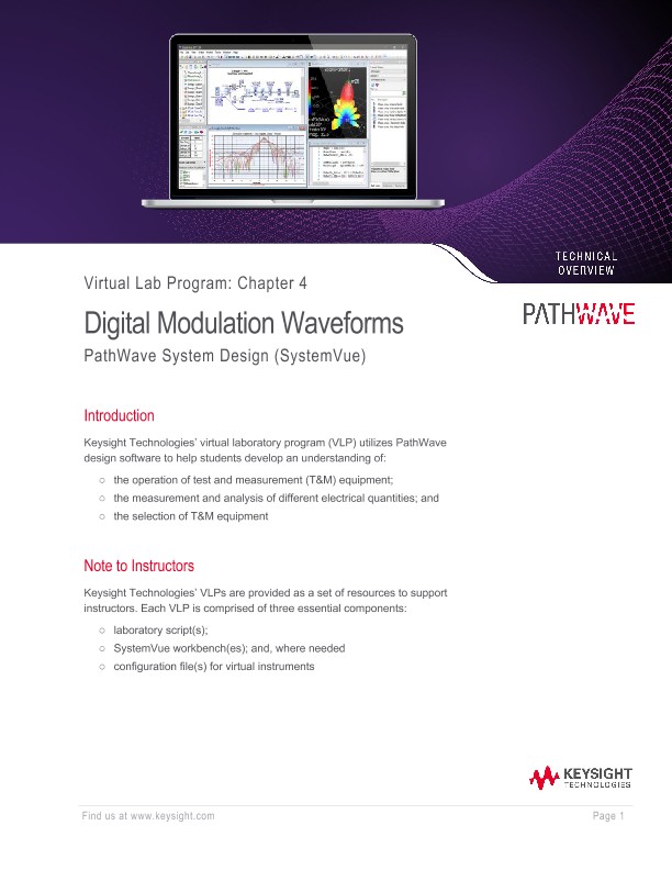 Virtual Lab Program: Chapter 4 Digital Modulation Waveforms PDF Asset Page | Keysight